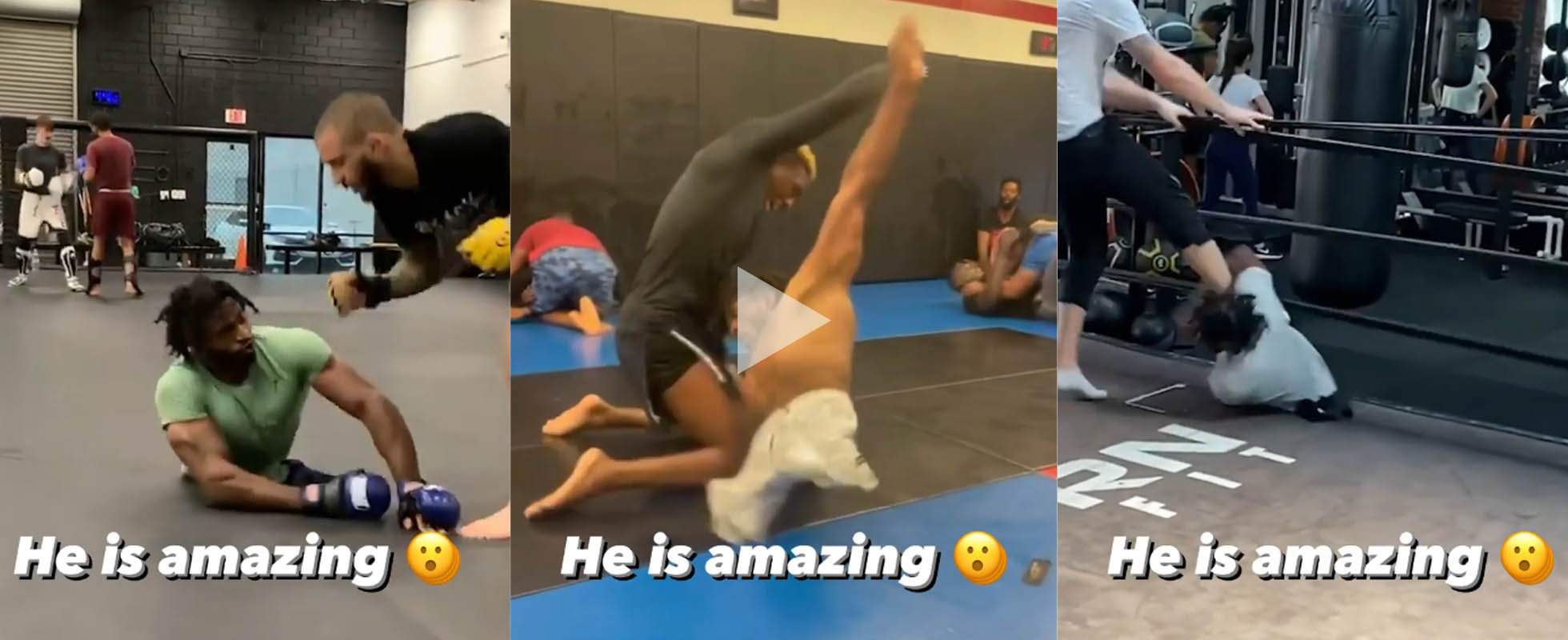 (Video) Wrestler born without legs shares inspiring MMA training session