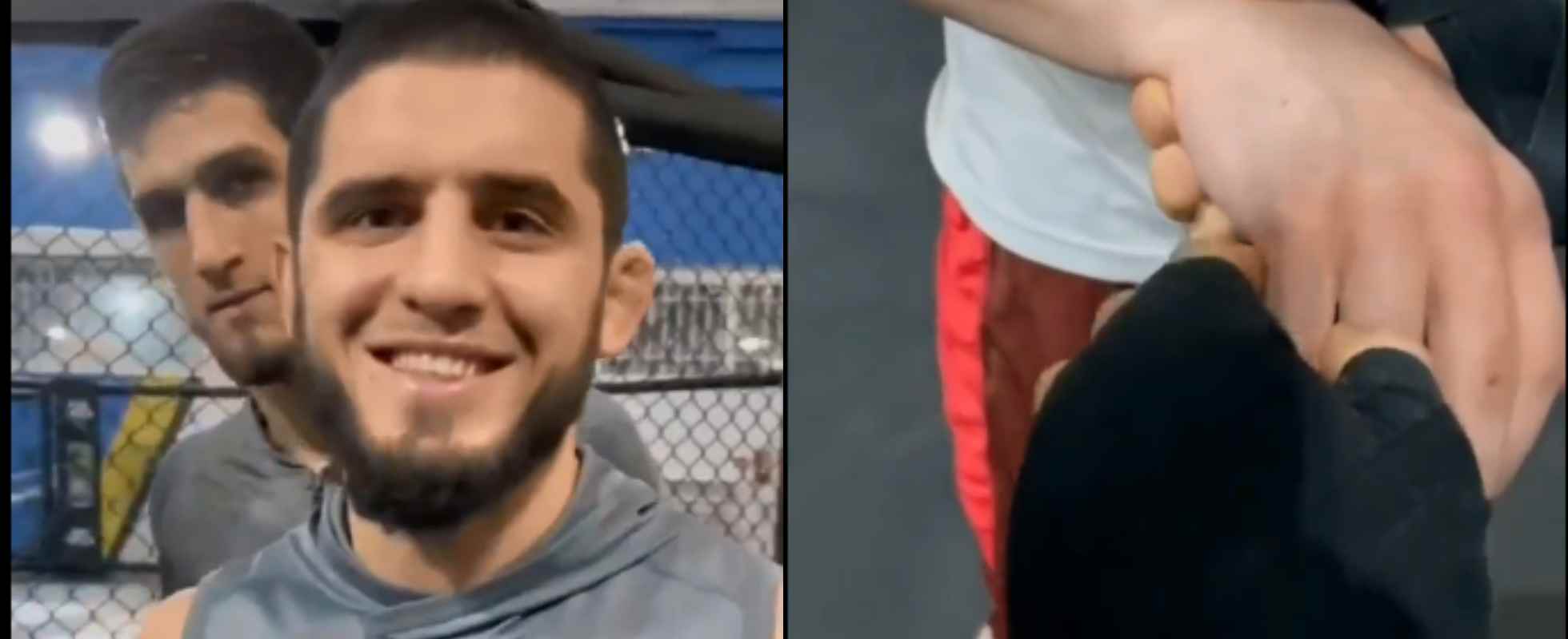 (Video) Islam Makhachev helps friend fix his dislocated finger in the Gym