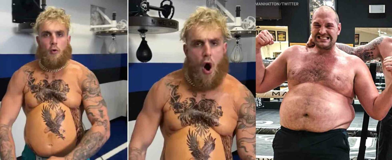 Jake Paul calls out 'p***y' Tyson Fury while wearing a fat suit