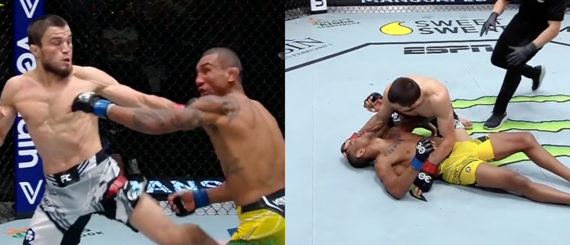 Khabib reacts to Umar Nurmagomedov's Epic KO at UFC Vegas 67