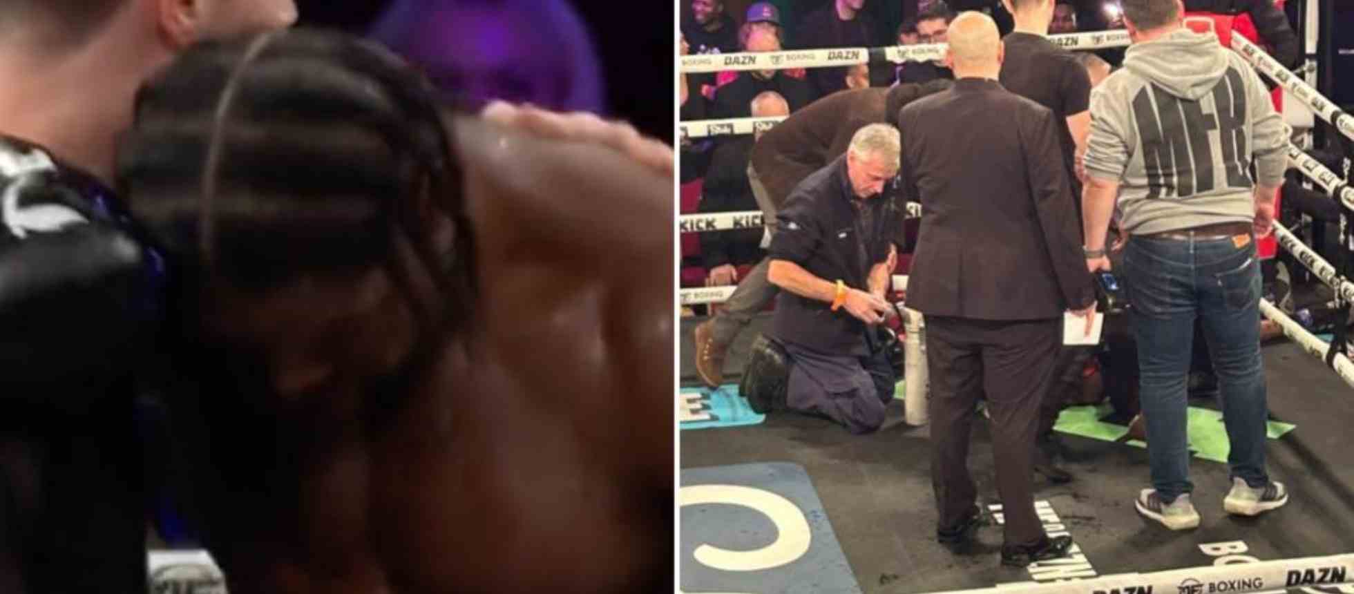 Misfits boxer ‘stretchered’ off after passing out from exhaustion ...