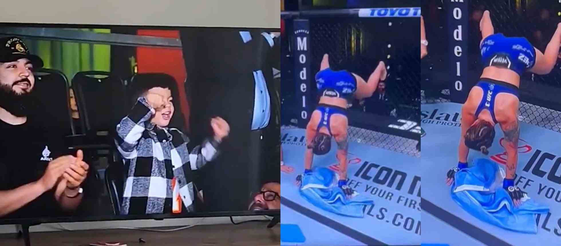 (Video) UFC twerker divides audience twerking 'bottoms up' in front of son