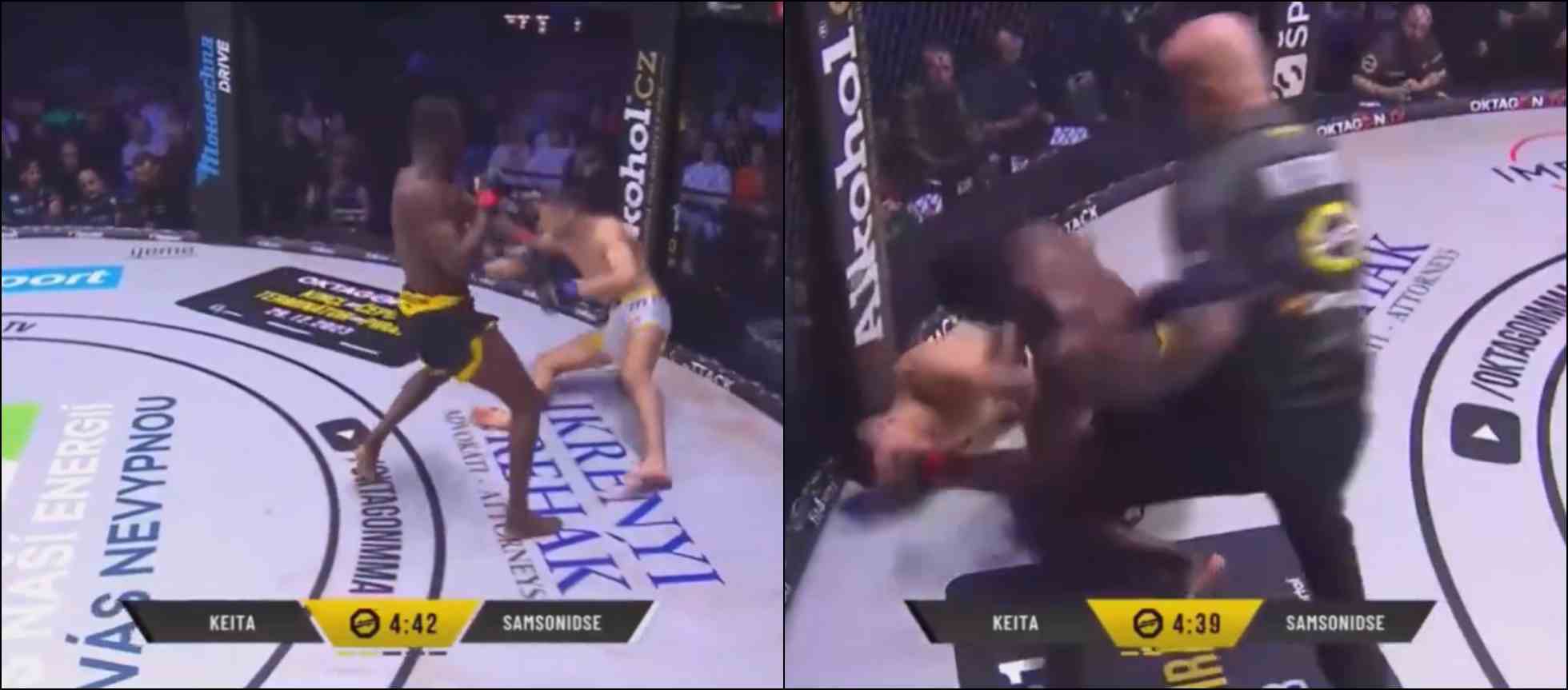 (Video) MMA star destroys knocked out opponent with rough ground and pound