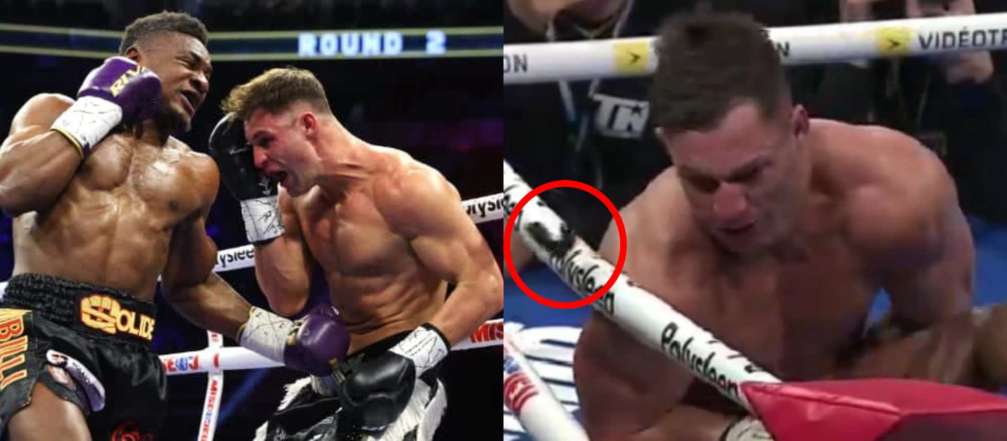 (Video) Boxer's mouthguard goes flying after impressive punch
