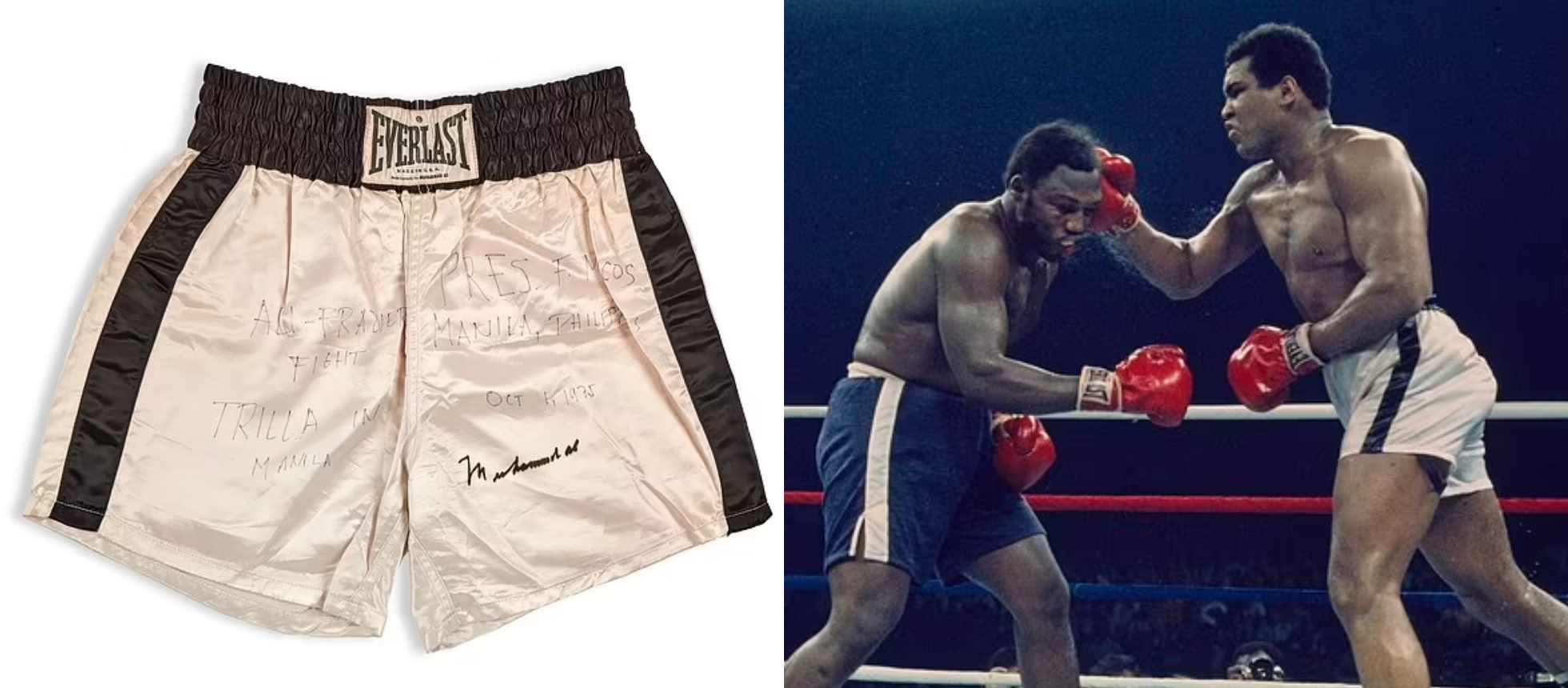 Muhammad Ali's shorts from the 'Thrilla in Manila' set to sell for $5M