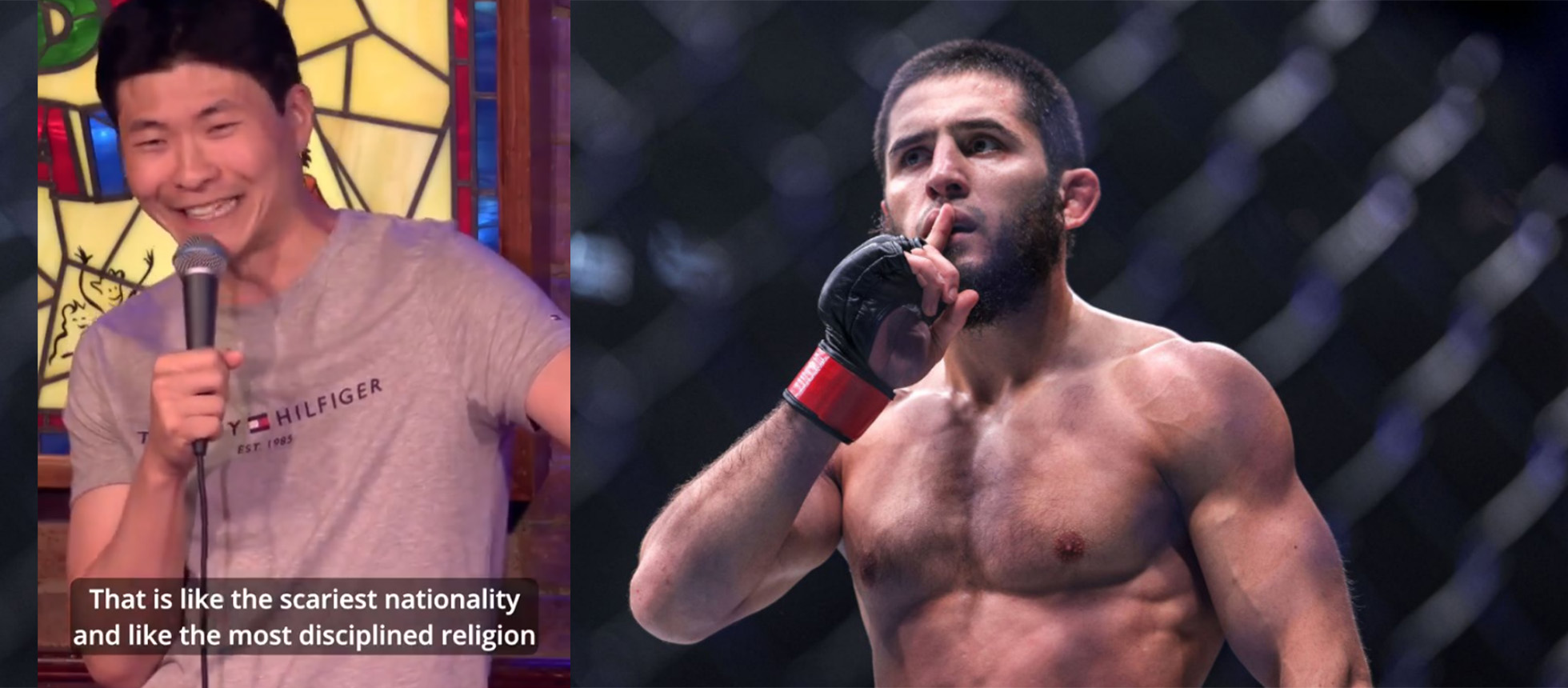 Comedian Alvin Kuai does a joke about fighting UFC champ Islam Makhachev