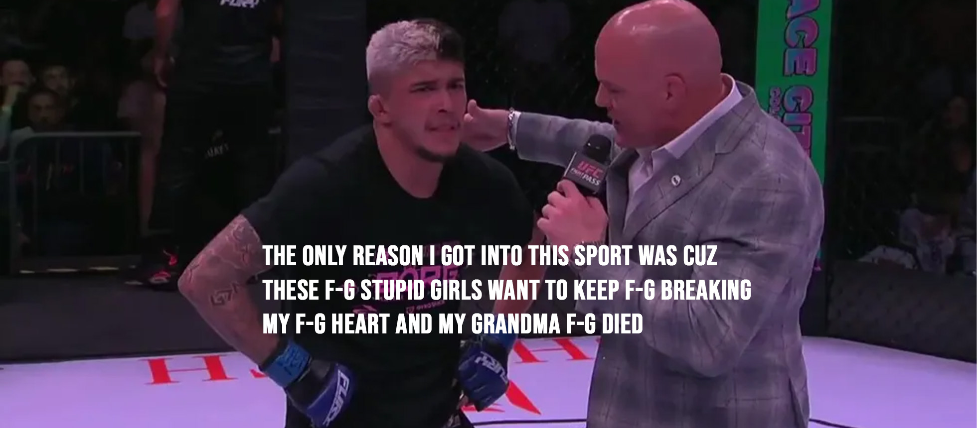 (Video) Part time Teacher/MMA star melts down in cage interview: “I ...
